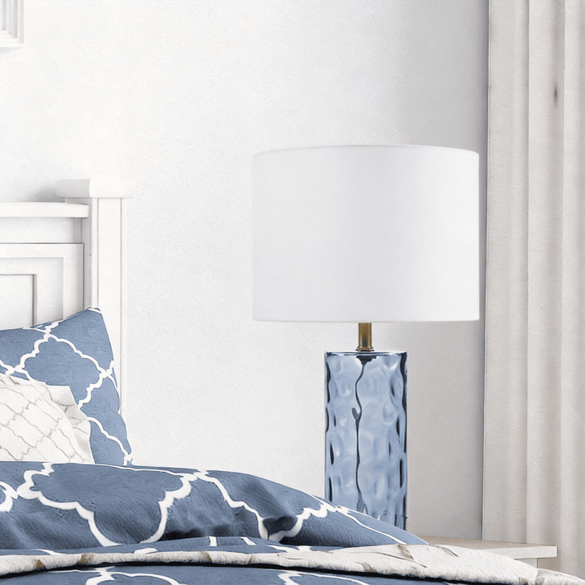 Deniz Glass Table Lamp (Set of 2) | Blue Glass Base | Archiology