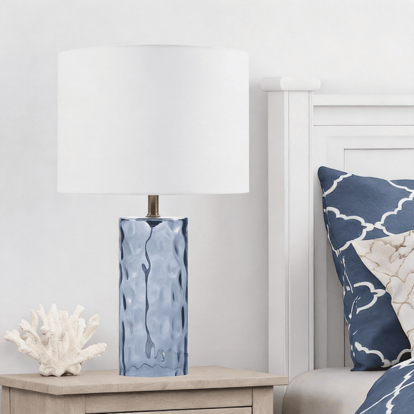 Deniz Glass Table Lamp (Set of 2) | Blue Glass Base | Archiology