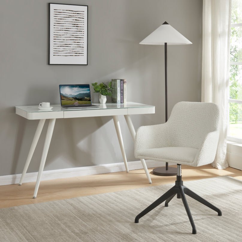 Riley Office Chair: Leather Wheely Computer Chair – Archiology