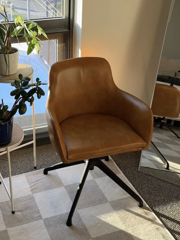 Riley Office Chair: Leather Wheely Computer Chair – Archiology